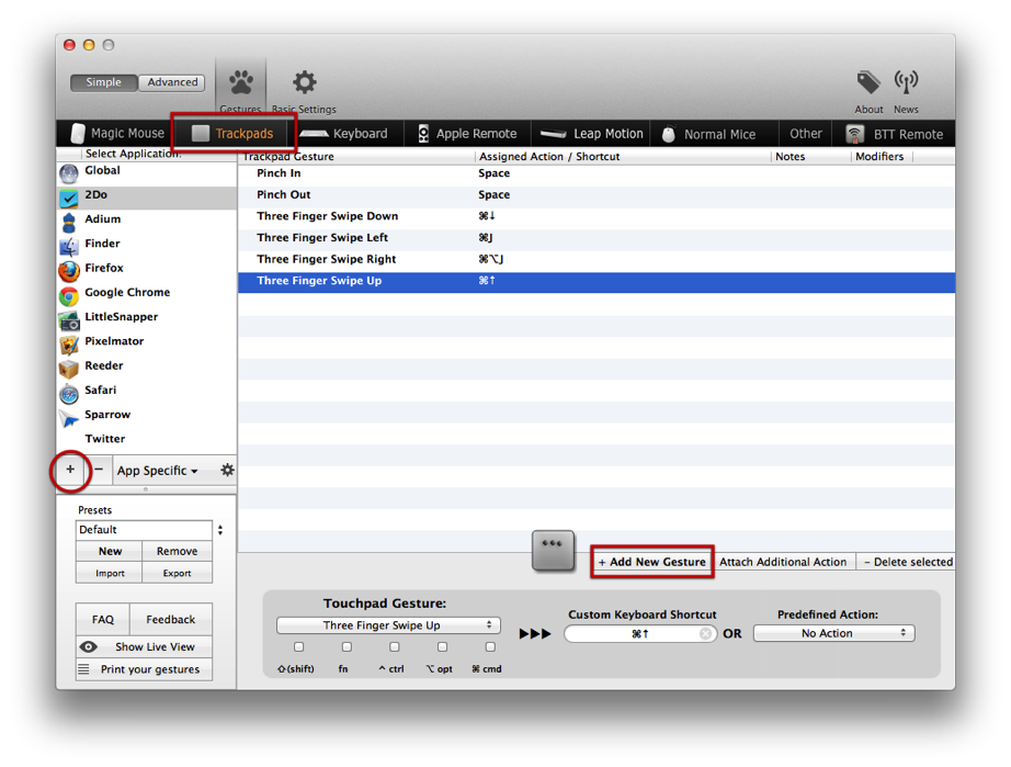Enable gestures in 2Do with BetterTouchTool – 2Do
